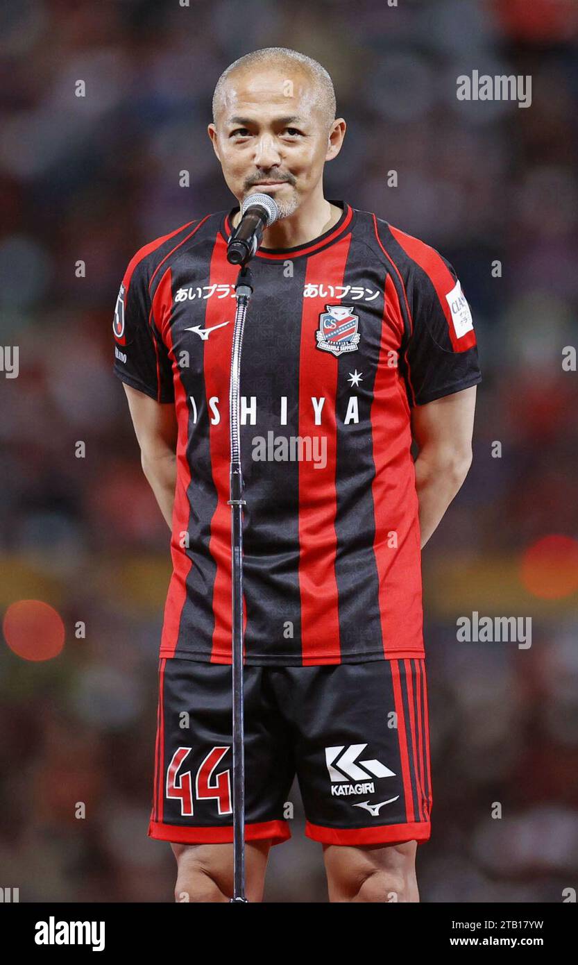 Japanese football great Shinji Ono of Consadole Sapporo speaks during ...