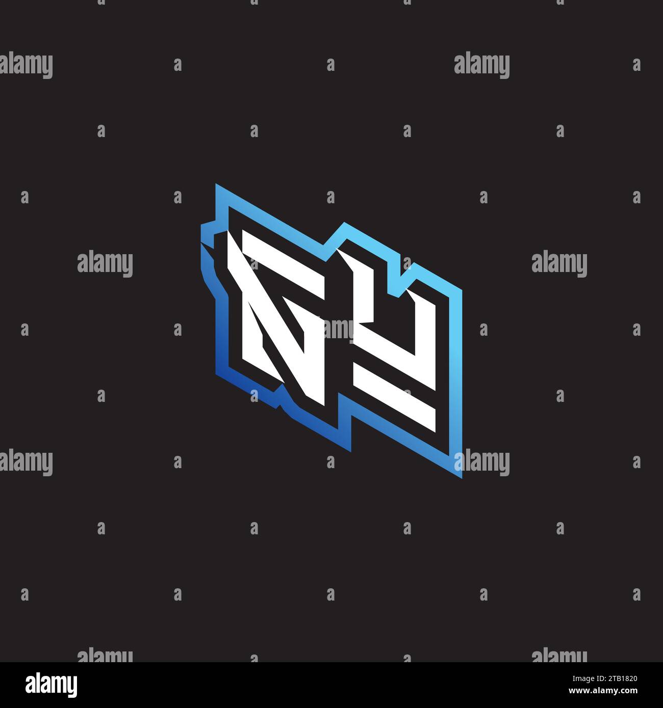 NU initial gaming team, youtube, twitch and clipart stock illustration ...