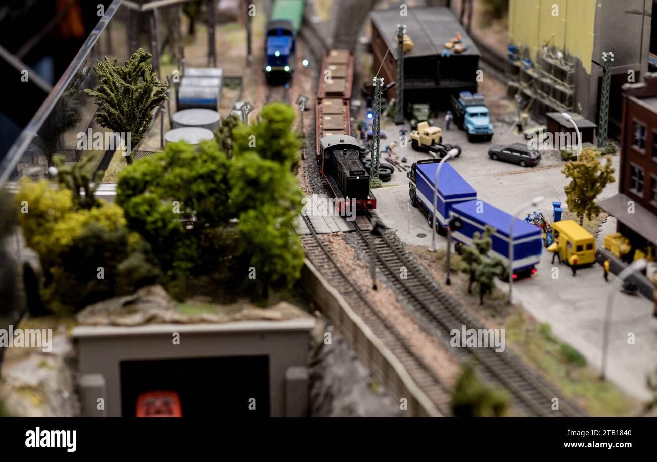 Train Miniature. Toy railway layout Stock Photo - Alamy