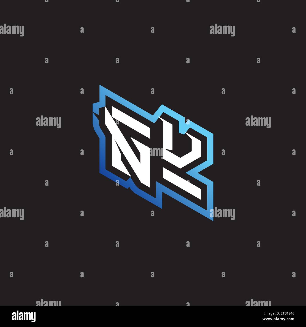 NV initial gaming team, youtube, twitch and clipart stock illustration ...