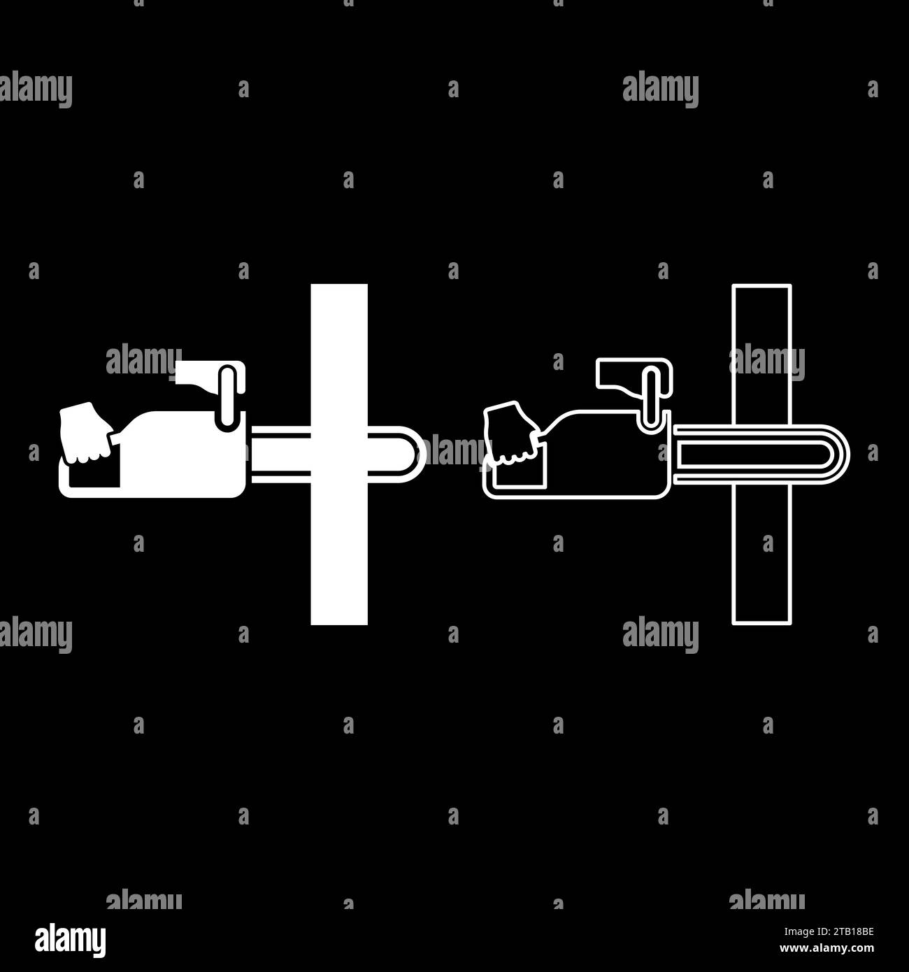 Chainsaw sawing board woodchopper concept lumberjack arborist cutting ...