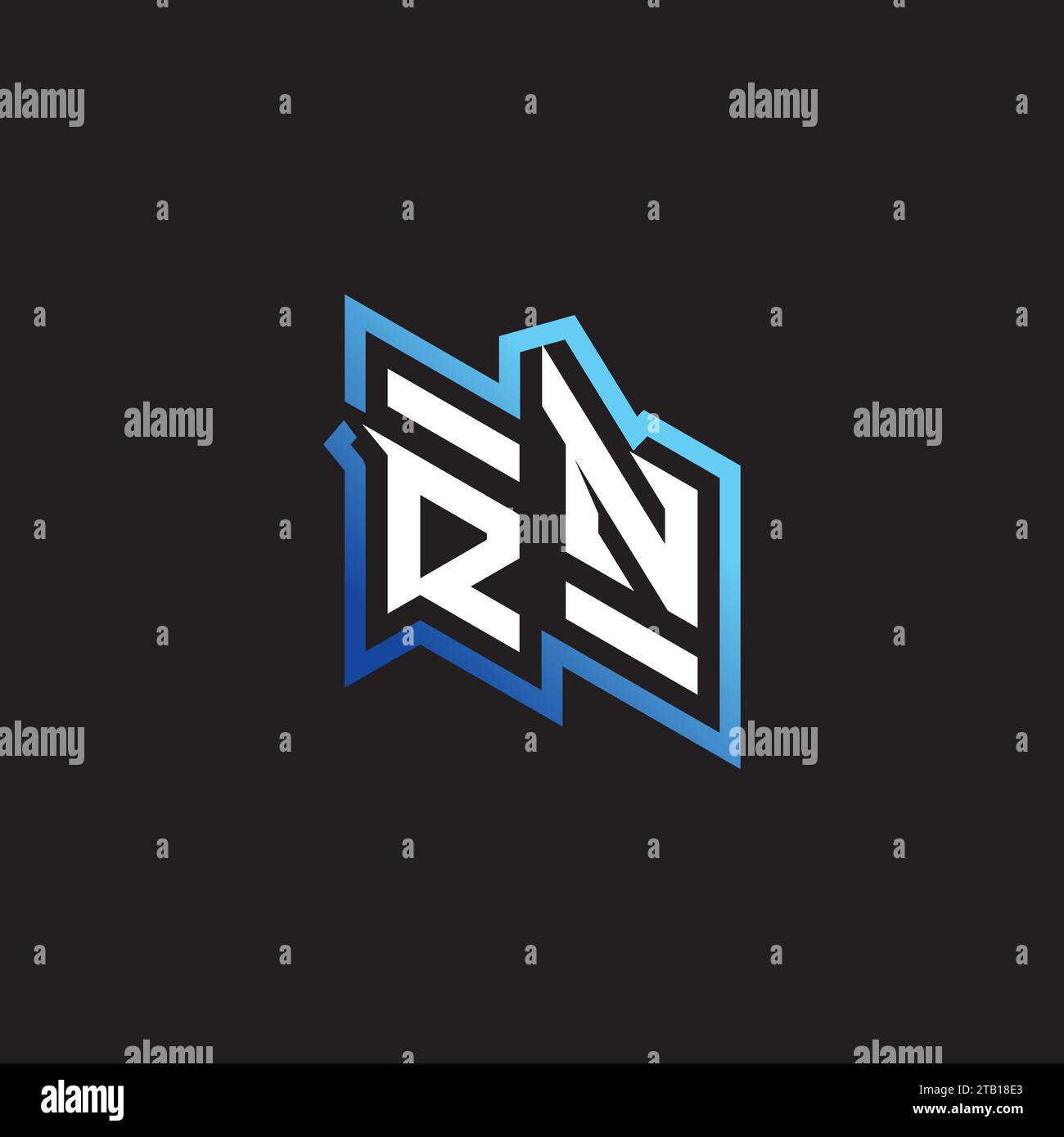 RN initial gaming team, youtube, twitch and clipart stock illustration ...