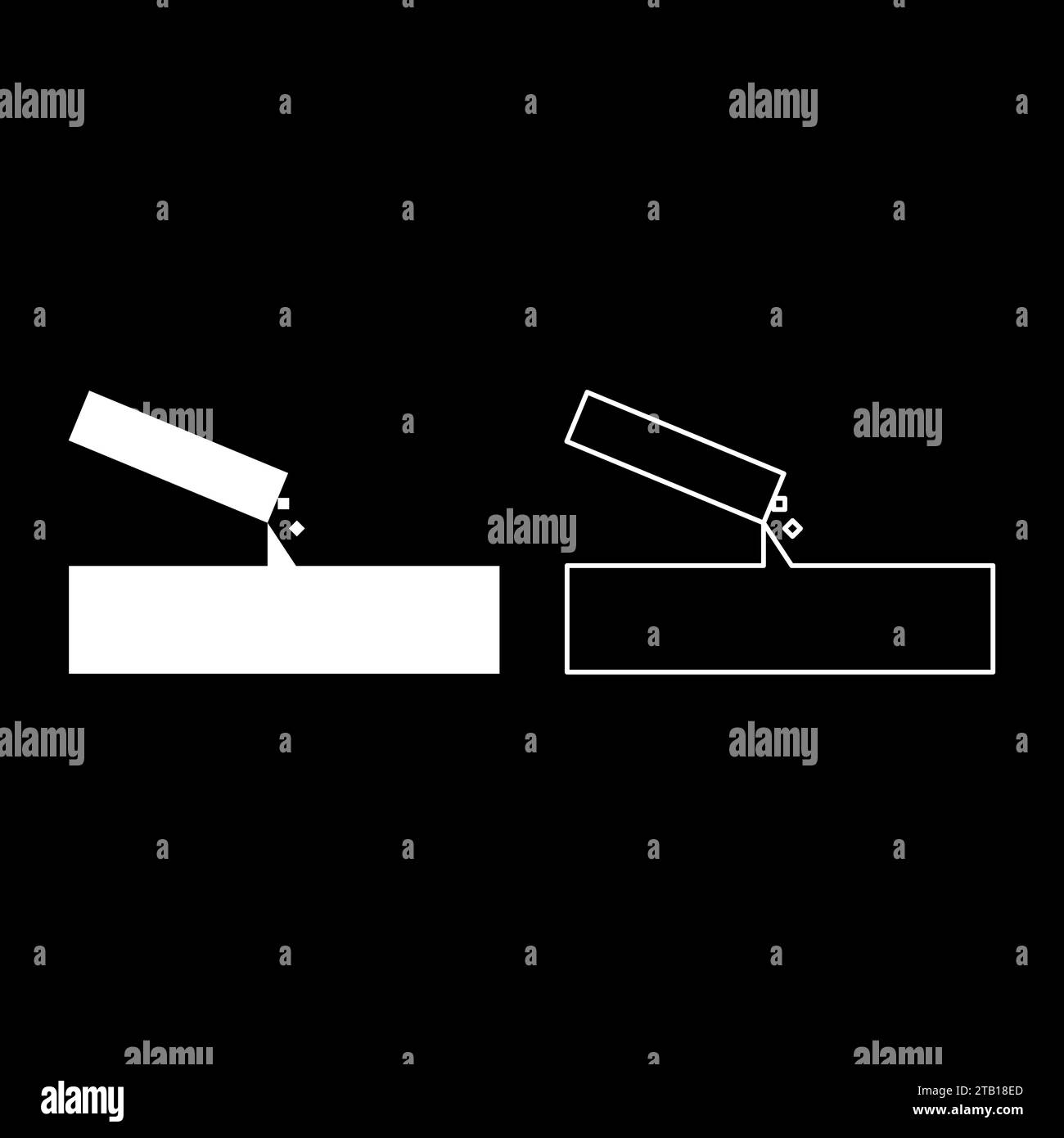 Concrete pours casting set icon white color vector illustration image ...