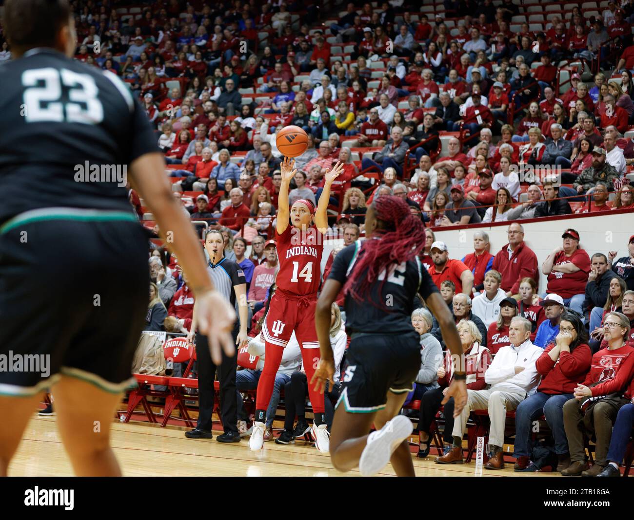 Bloomington, United States. 03rd Dec, 2023. Indiana Hoosiers guard Sara ...