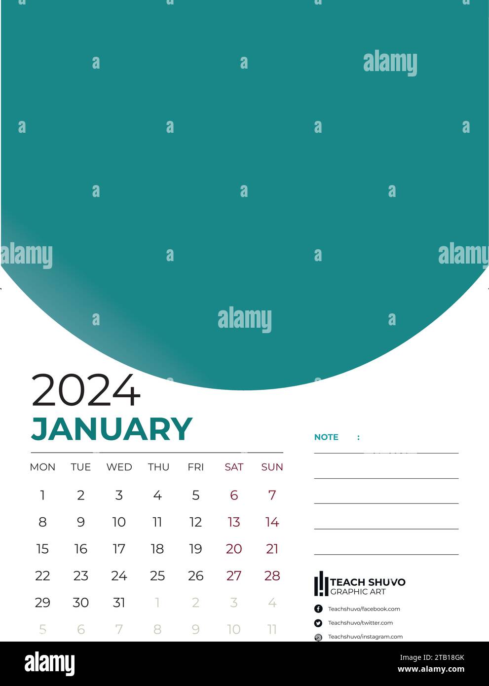 Calendar 2024 template in Stock Vector Images - Alamy