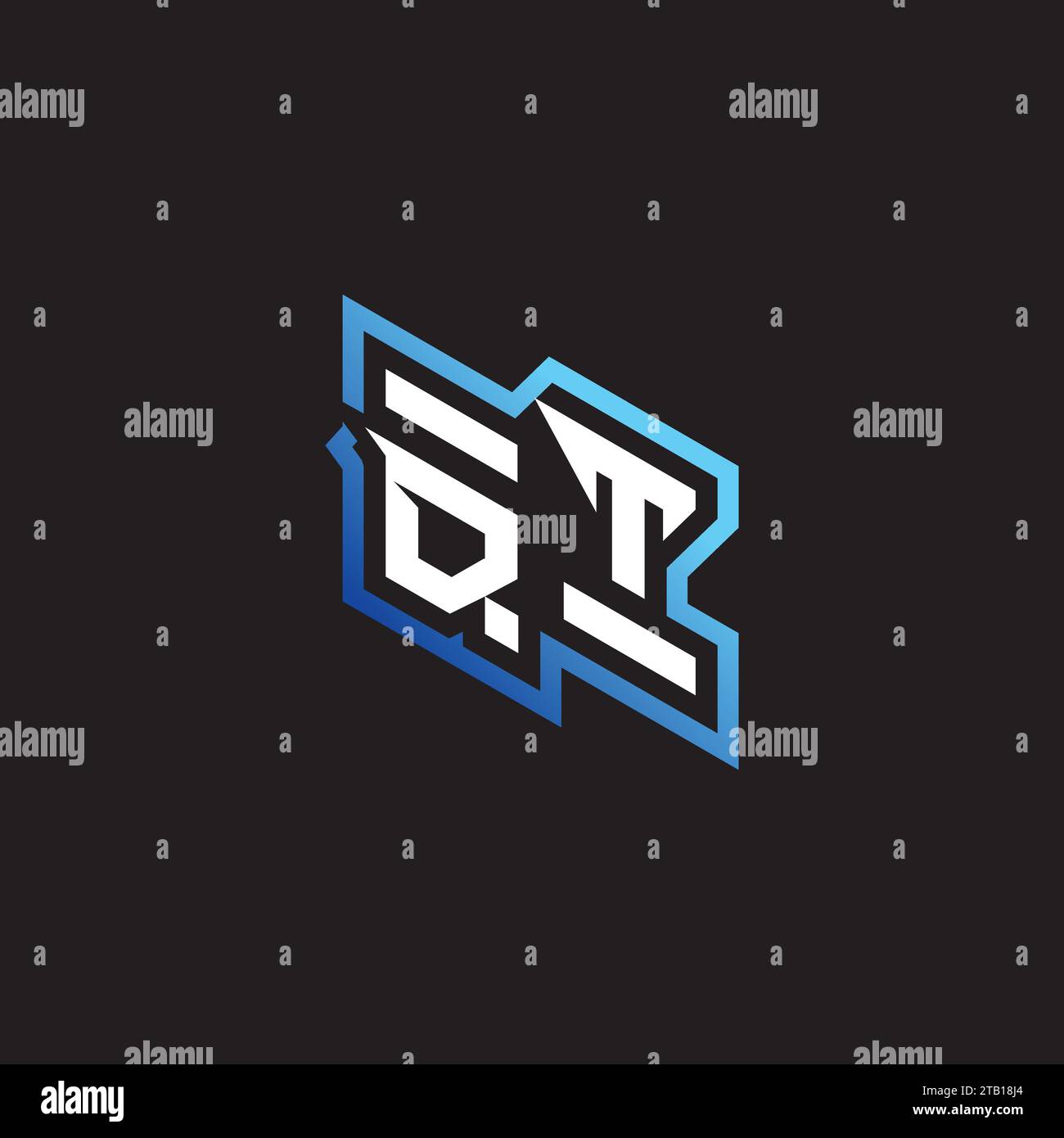QT initial gaming team, youtube, twitch and clipart stock illustration ...