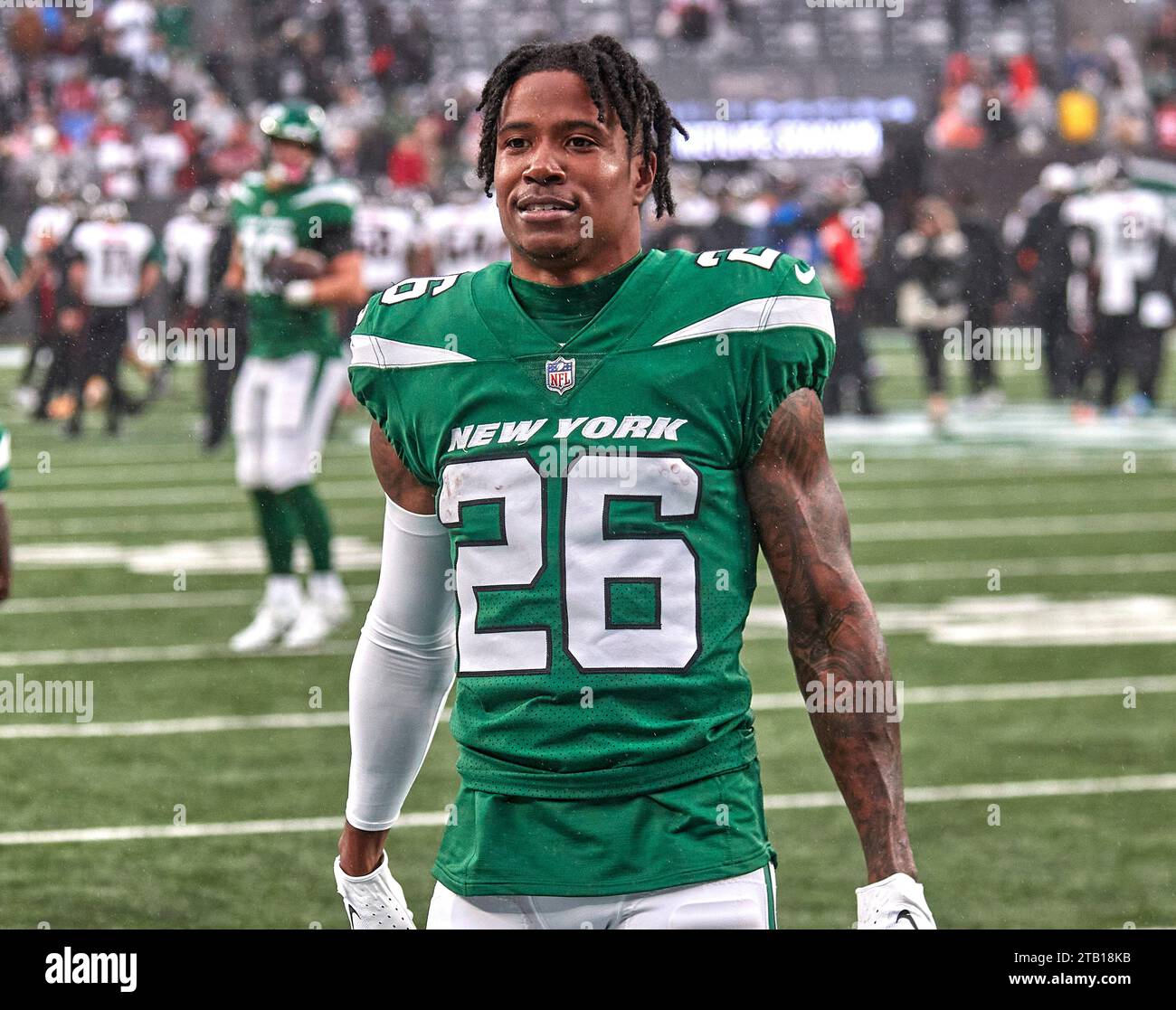 New York Jets cornerback Brandin Echols (26) during warm up prior to a ...