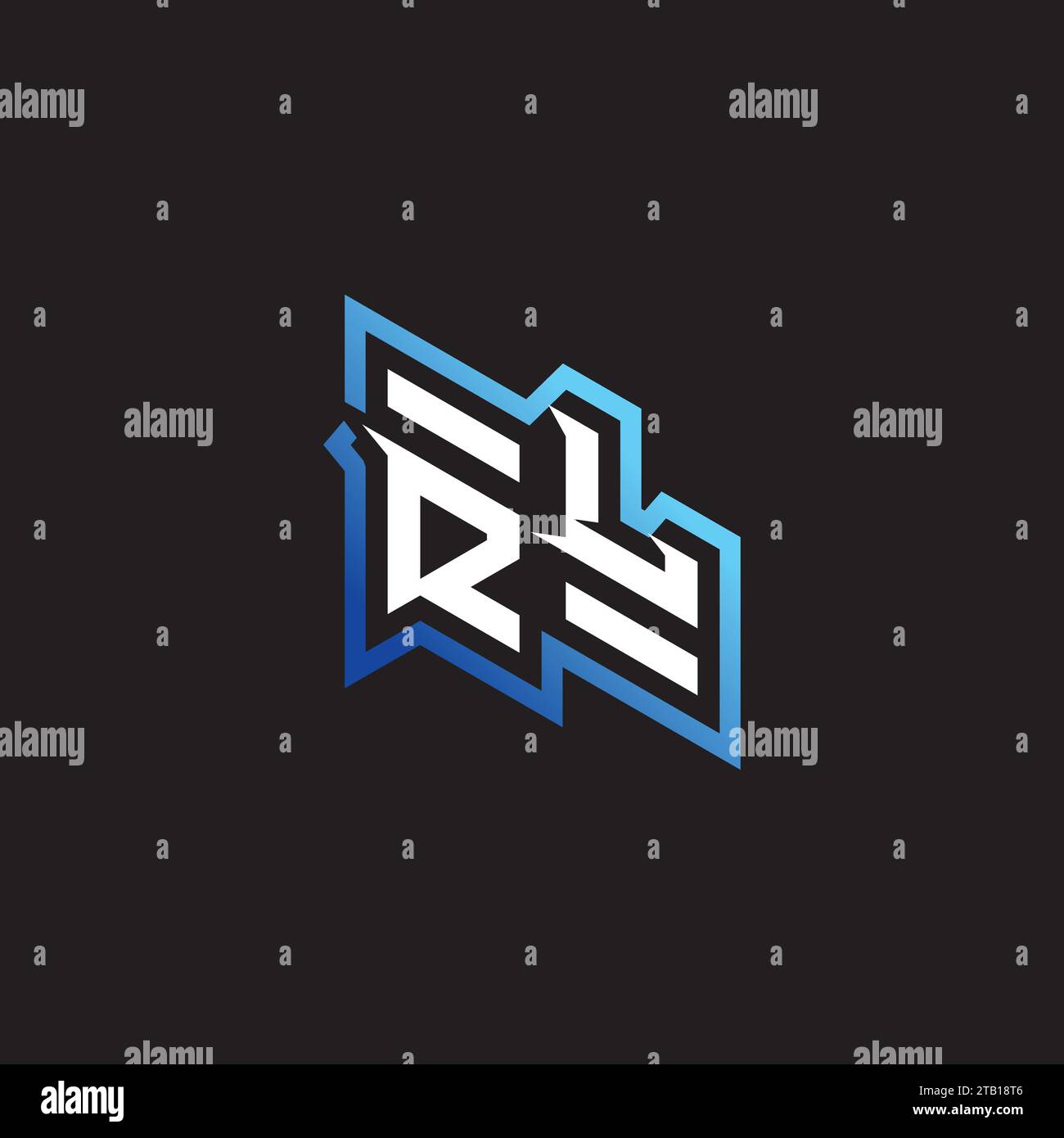 RL initial gaming team, youtube, twitch and clipart stock illustration ...
