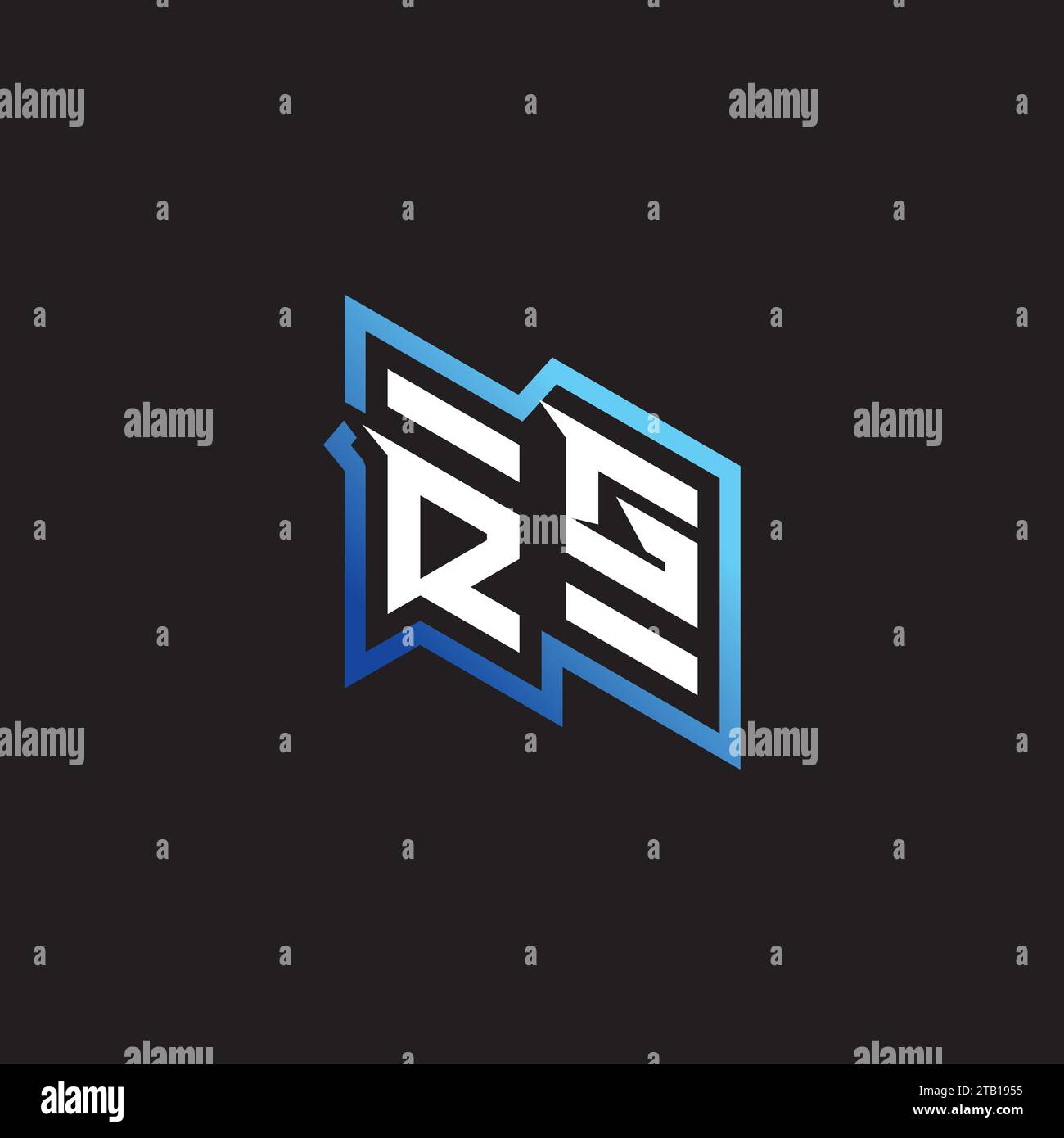 RG initial gaming team, youtube, twitch and clipart stock illustration ...