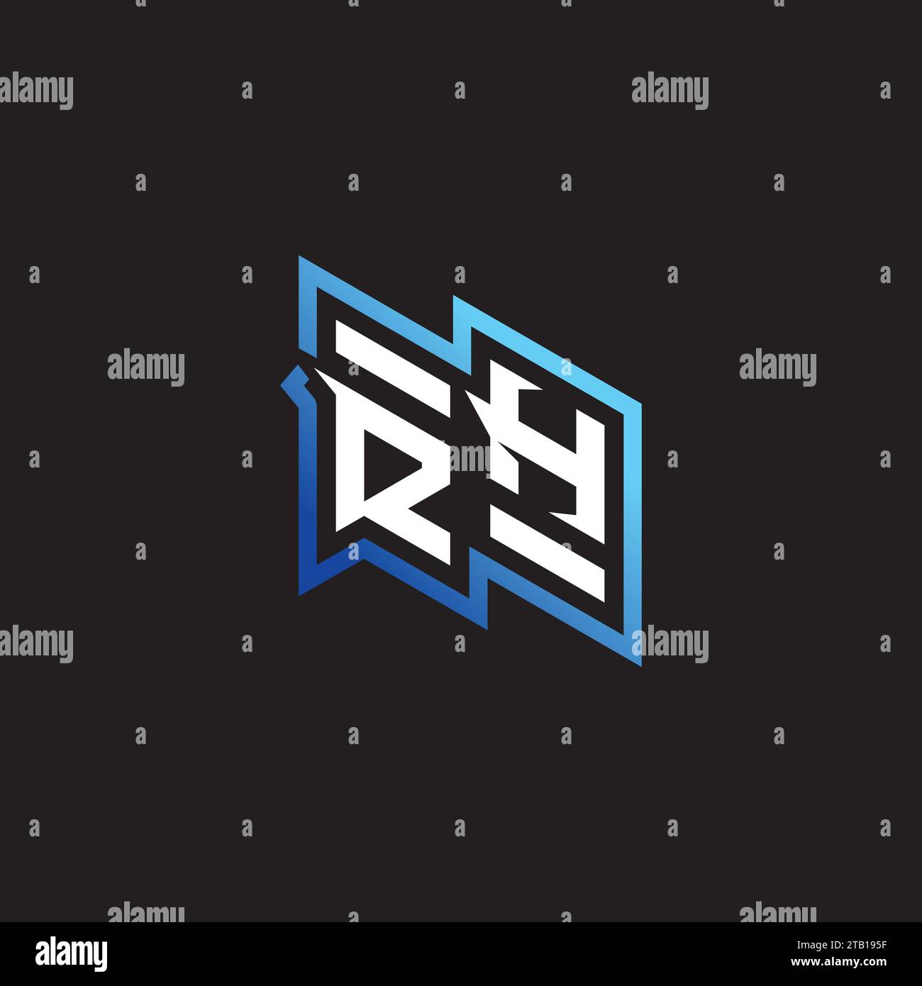 RH initial gaming team, youtube, twitch and clipart stock illustration ...