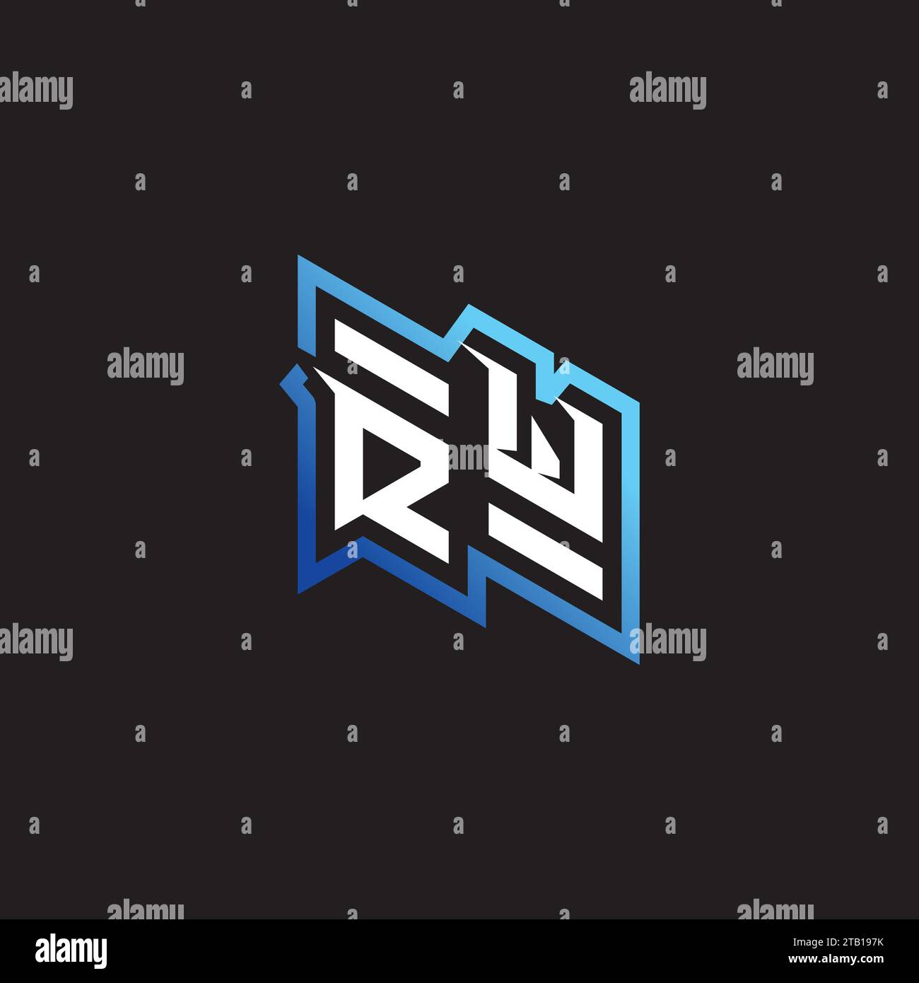 RW initial gaming team, youtube, twitch and clipart stock illustration ...