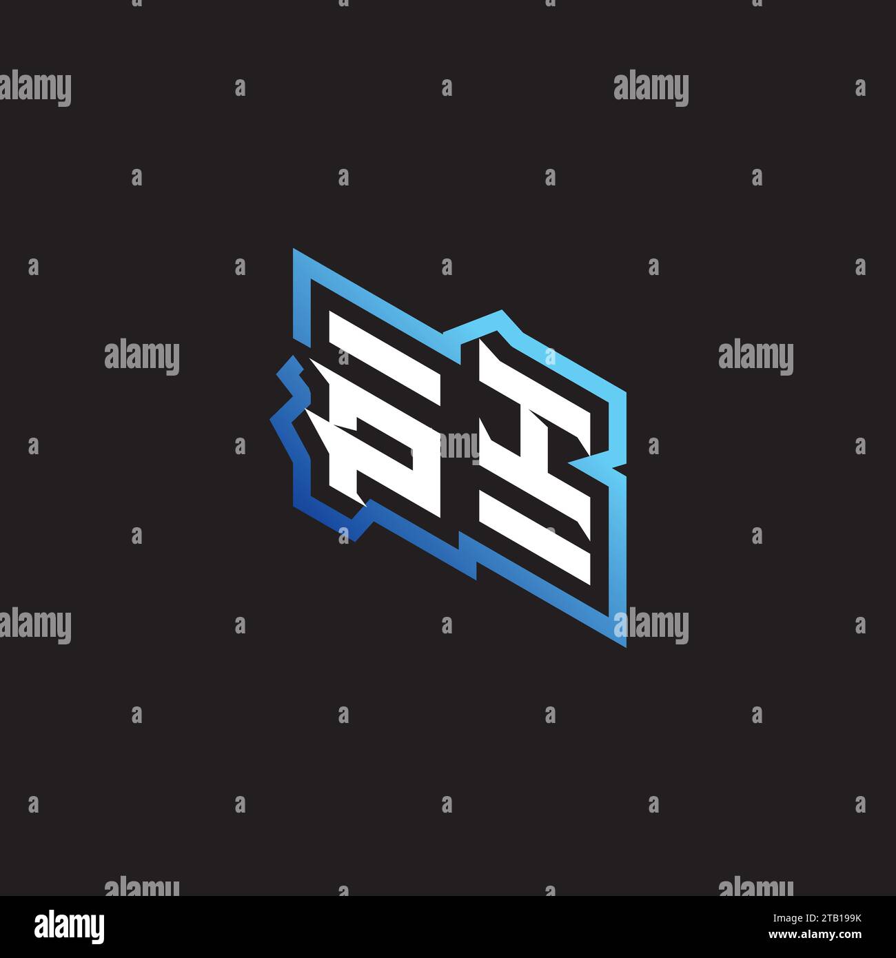 PI initial gaming team, youtube, twitch and clipart stock illustration ...