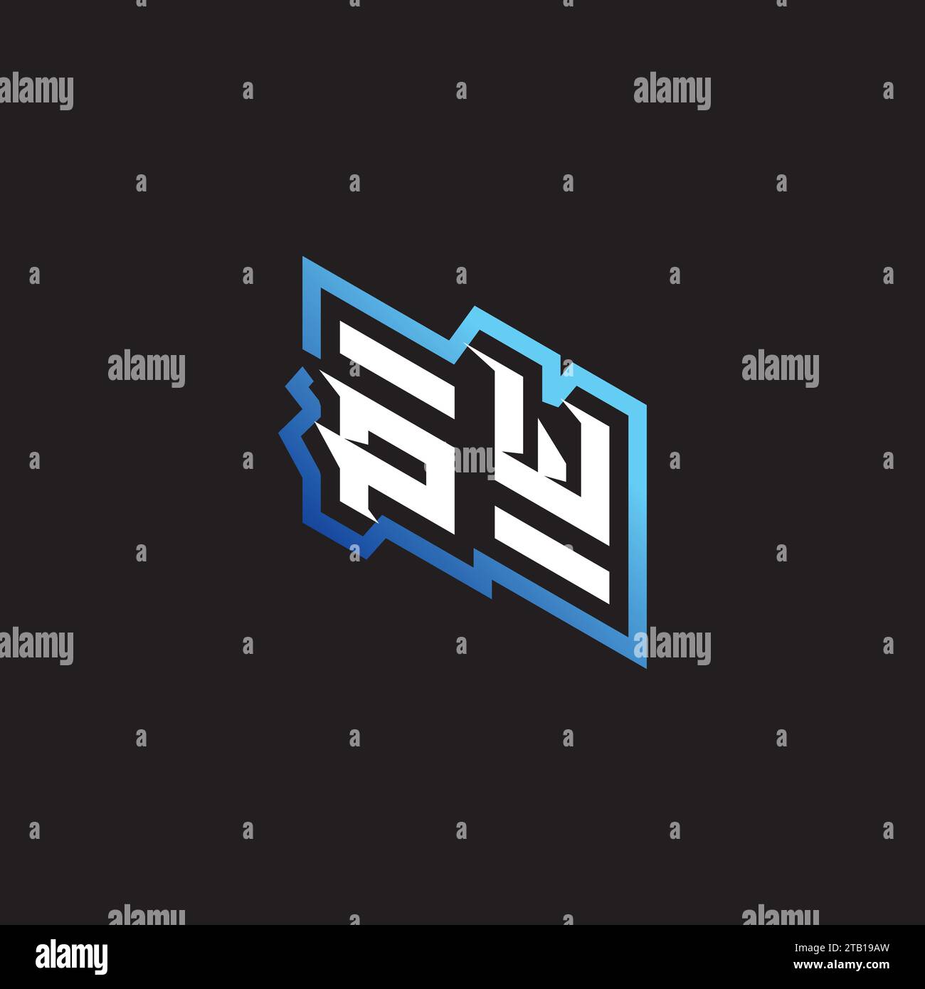 PW initial gaming team, youtube, twitch and clipart stock illustration ...