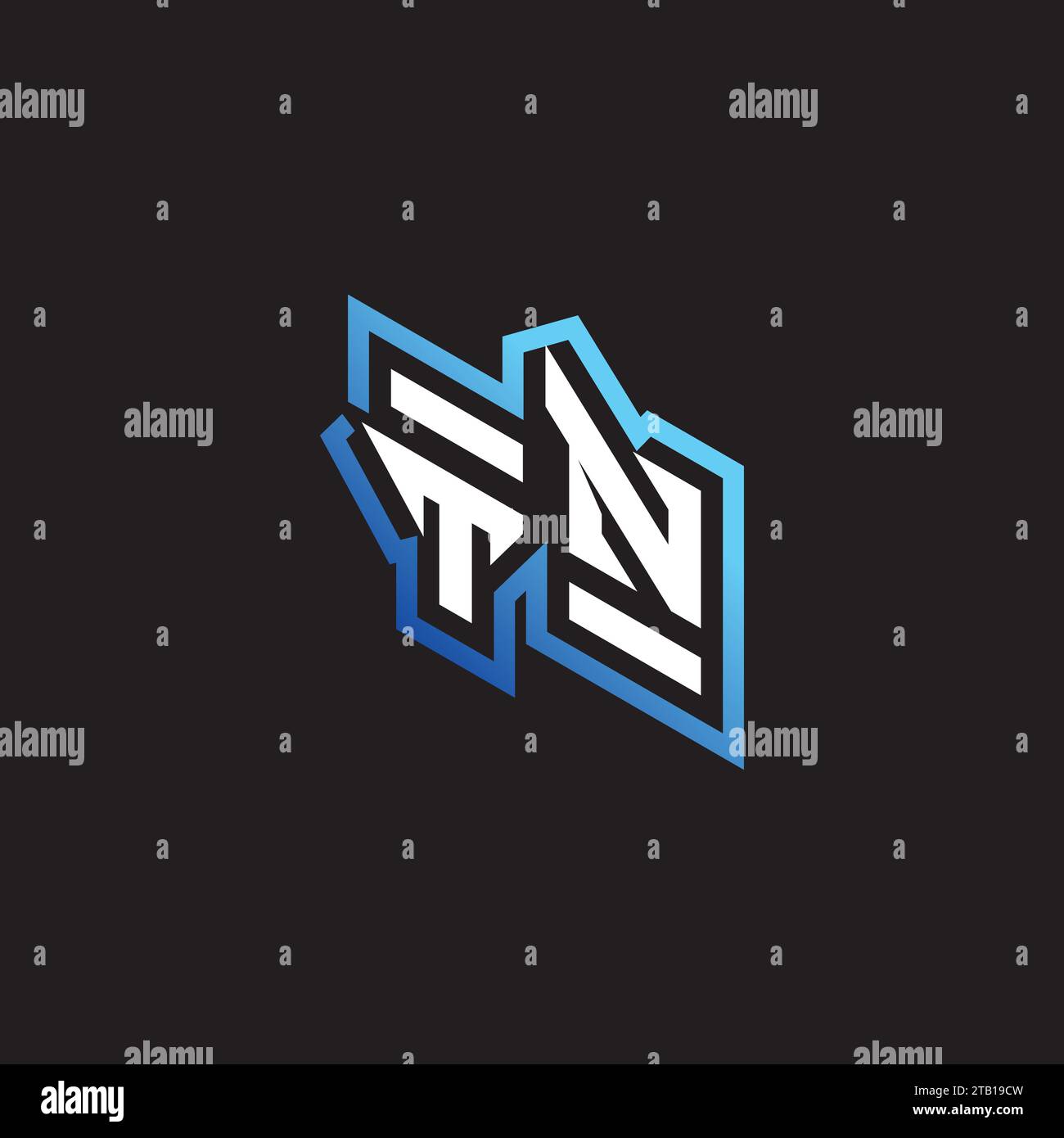 TN initial gaming team, youtube, twitch and clipart stock illustration ...