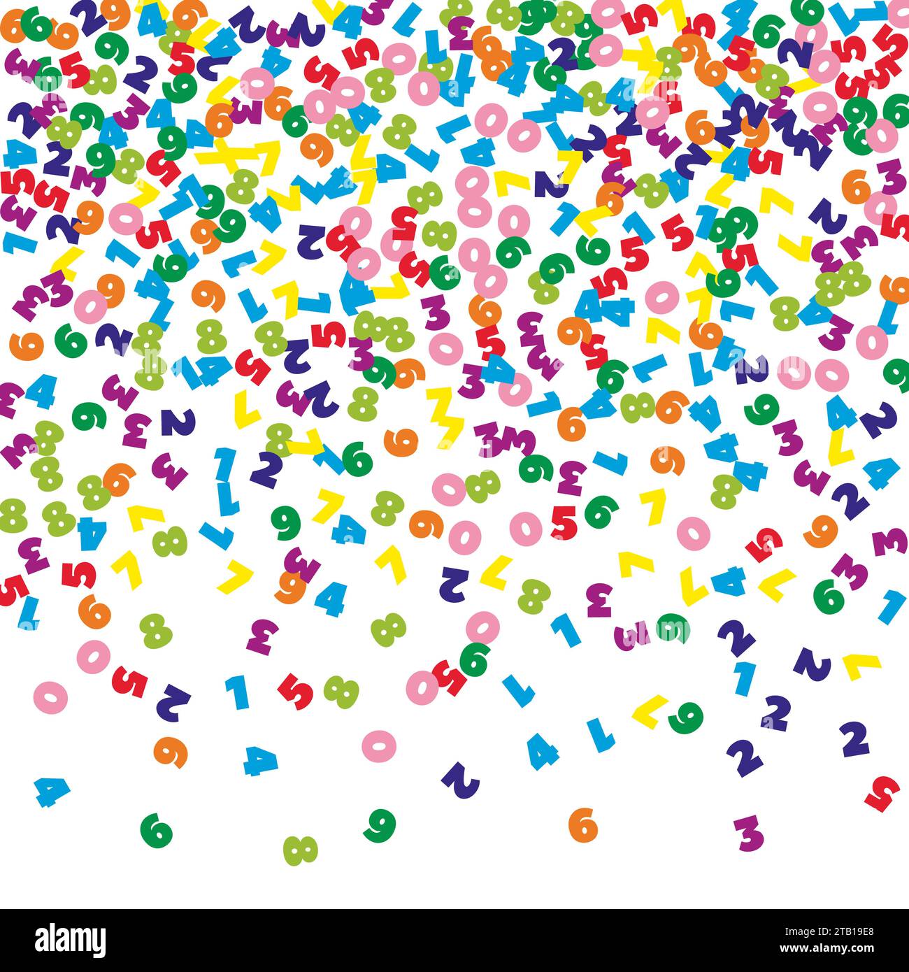 Falling colorful numbers. Math study concept with flying digits ...