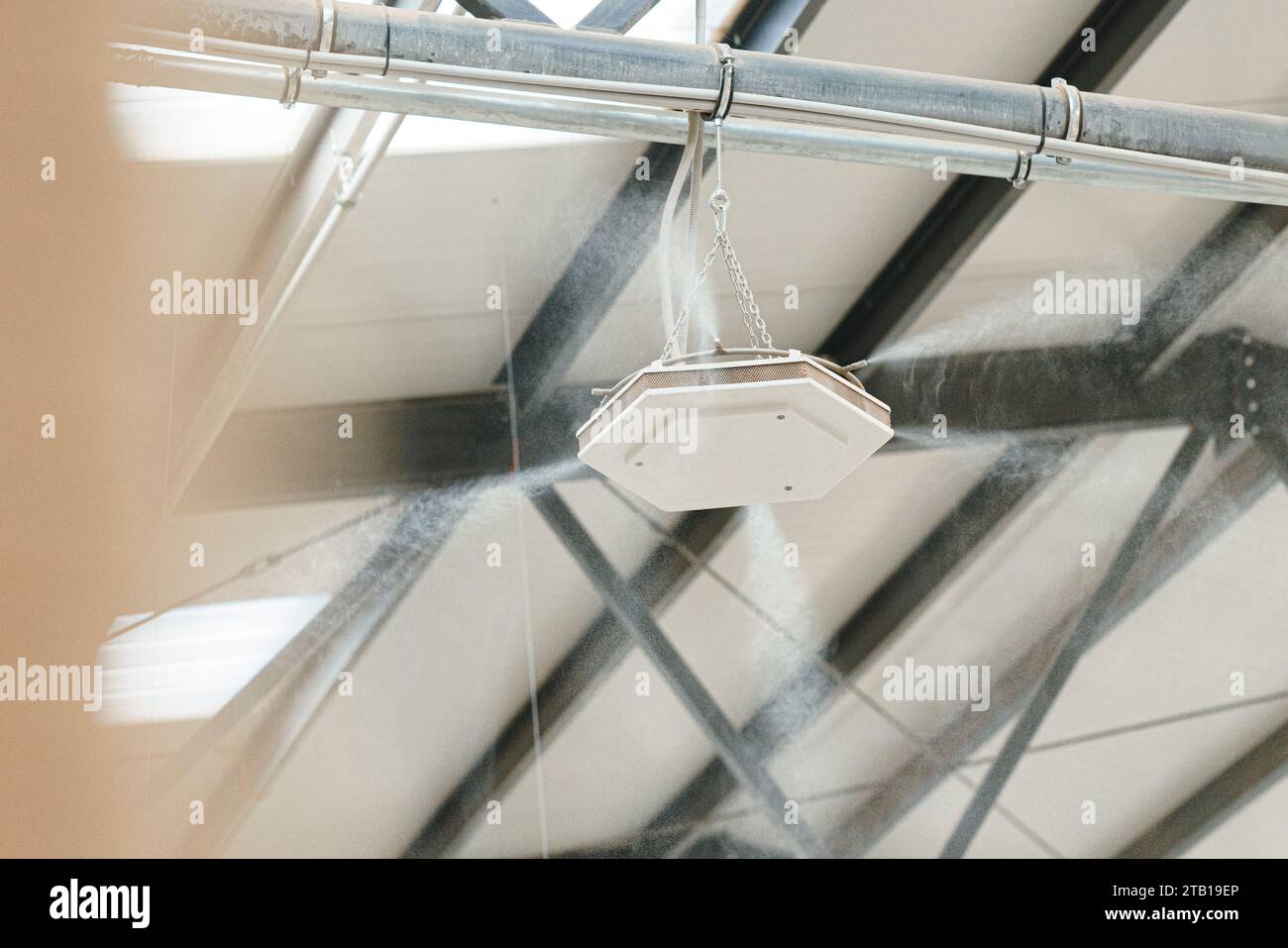 Industrial dust control system in modern manufacturing factory. Dust ...