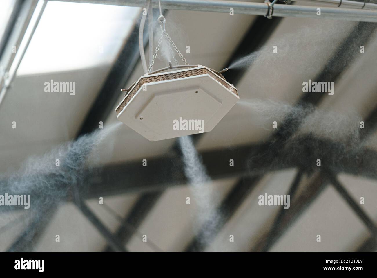 Industrial dust control system in modern manufacturing factory. Dust ...