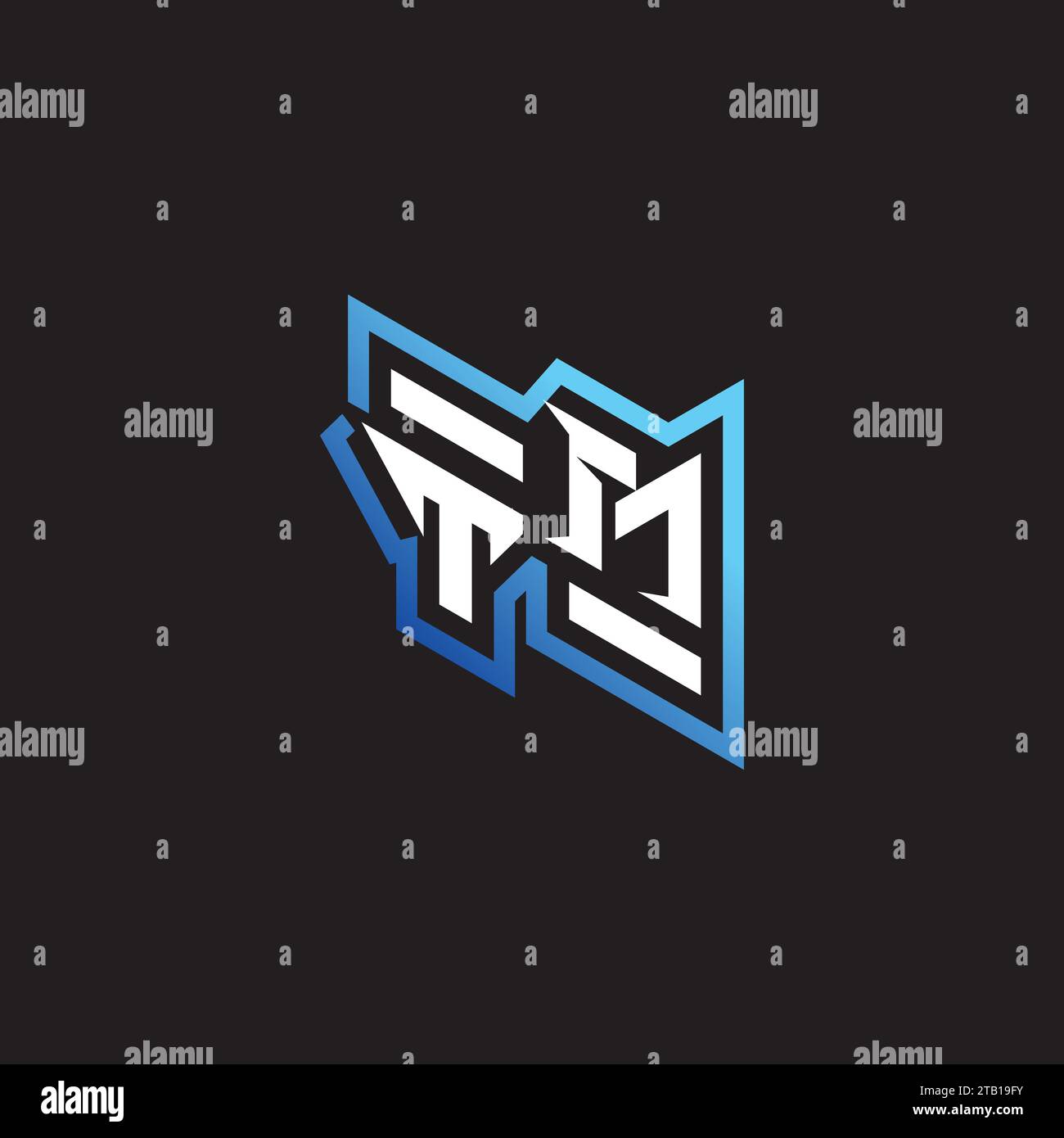 TM initial gaming team, youtube, twitch and clipart stock illustration ...