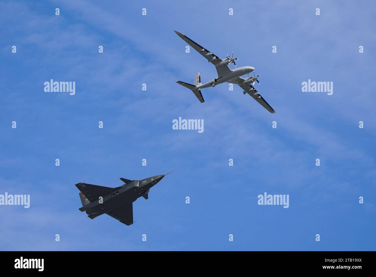 ISTANBUL, TURKIYE - APRIL 30, 2023: Baykar Bayraktar Kizilelma and ...