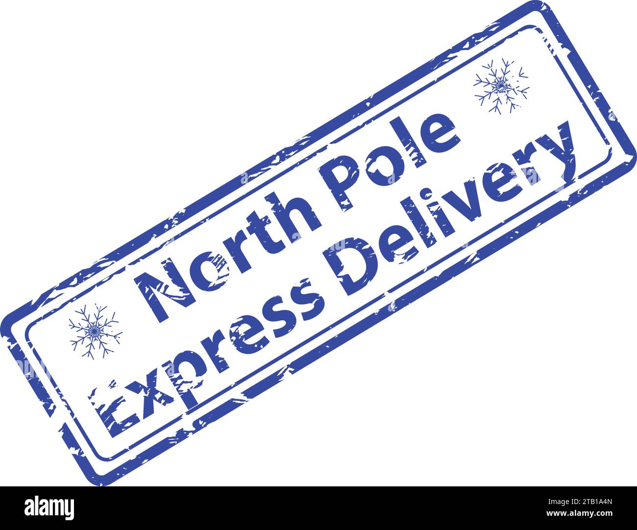 North Pole Express Delivery Rubber Stamp Label Vector Of Stamp To