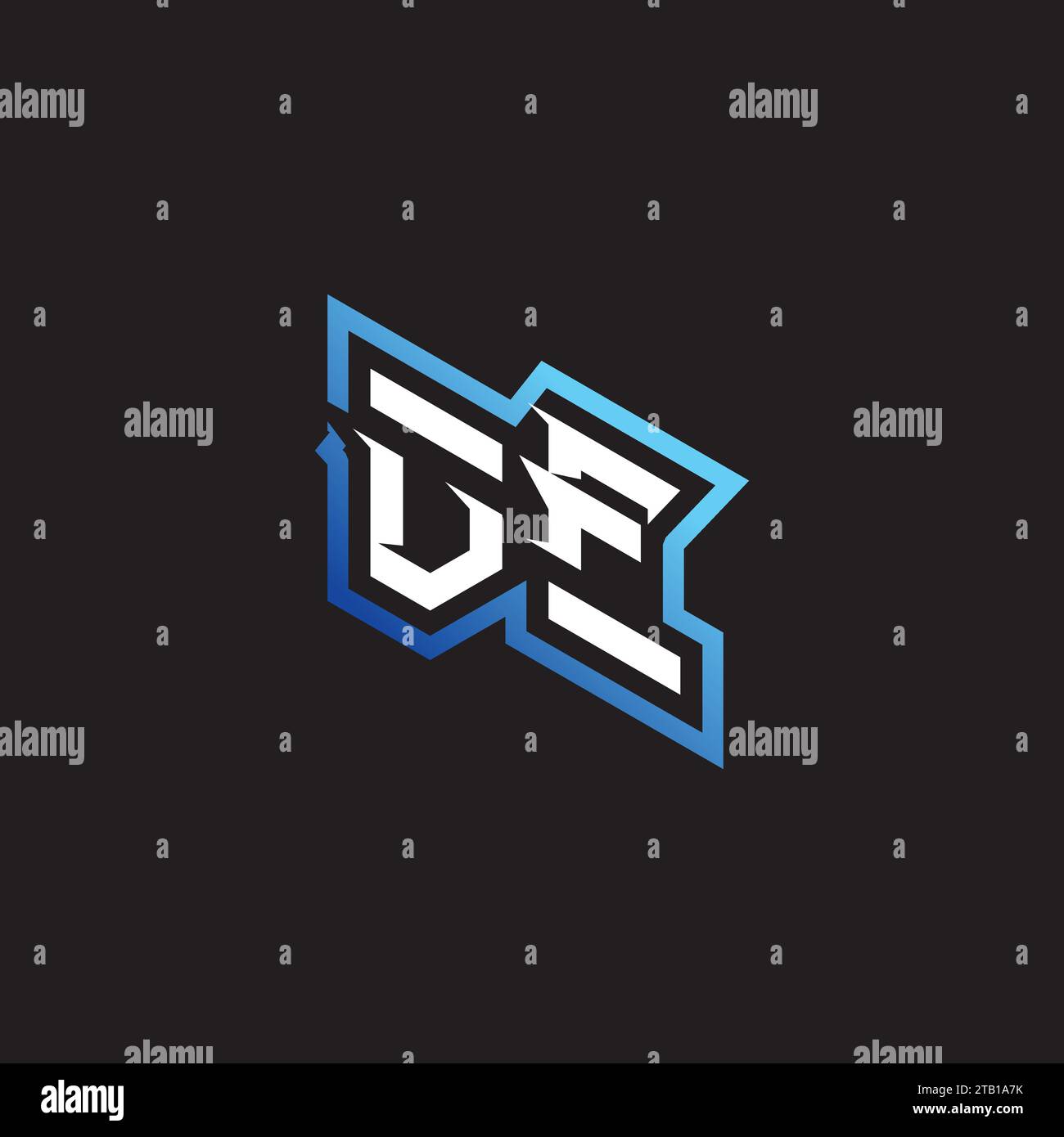 VF initial gaming team, youtube, twitch and clipart stock illustration ...