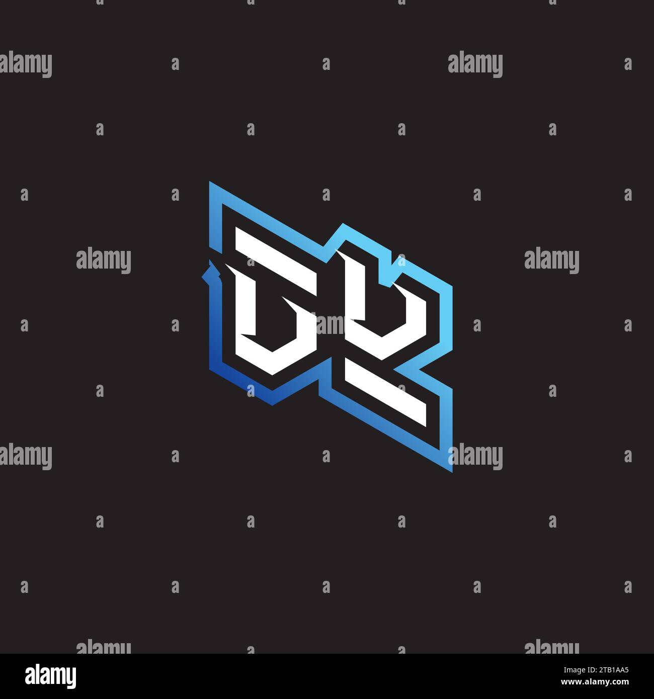 VV initial gaming team, youtube, twitch and clipart stock illustration ...