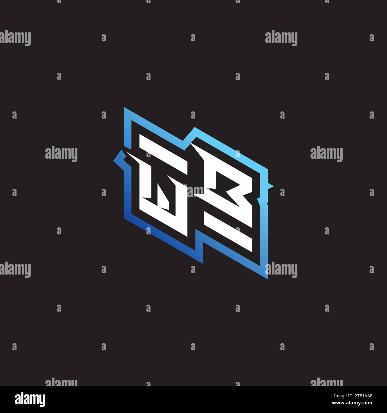 WB initial gaming team, youtube, twitch and clipart stock illustration ...