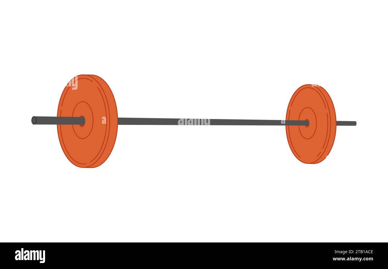 Barbell with weights vector illustration. Crossfit objects set. Gym ...