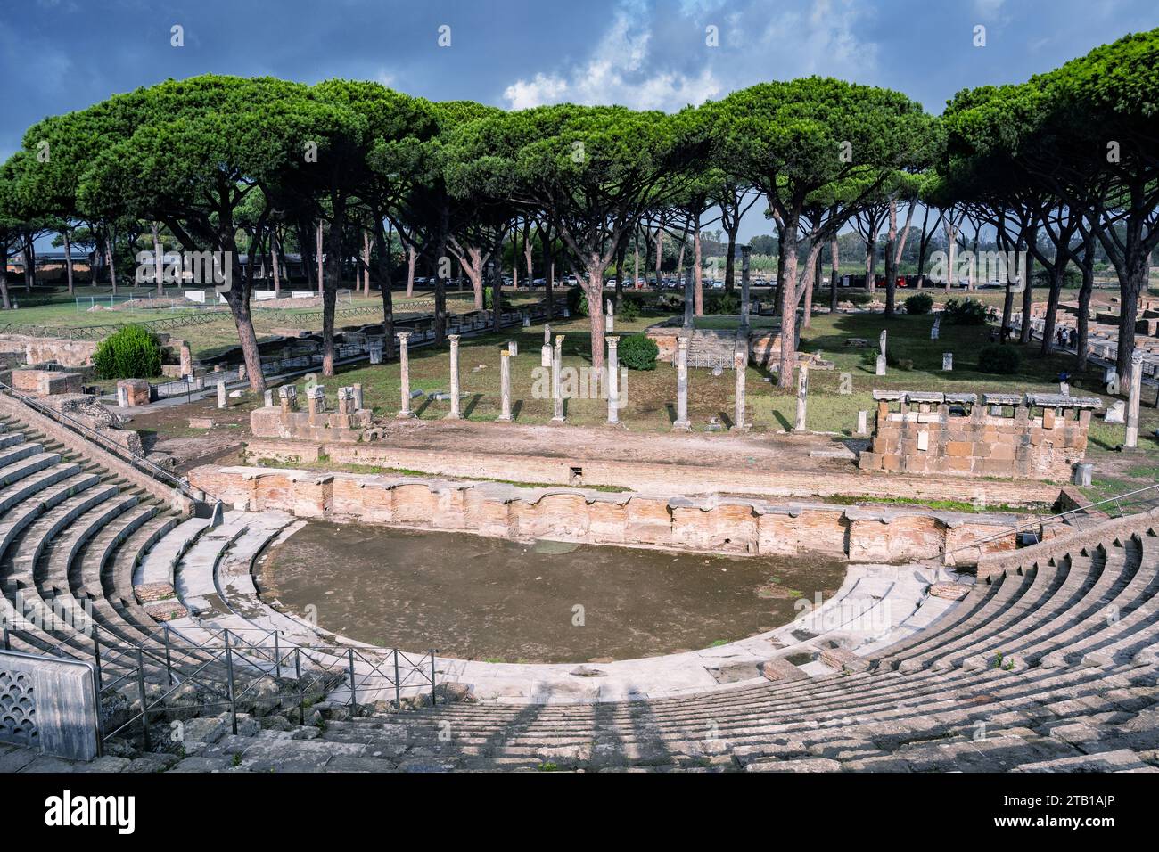 Ostia Antica - The ancient Roman Theatre or Amphitheater. Rome, Italy ...