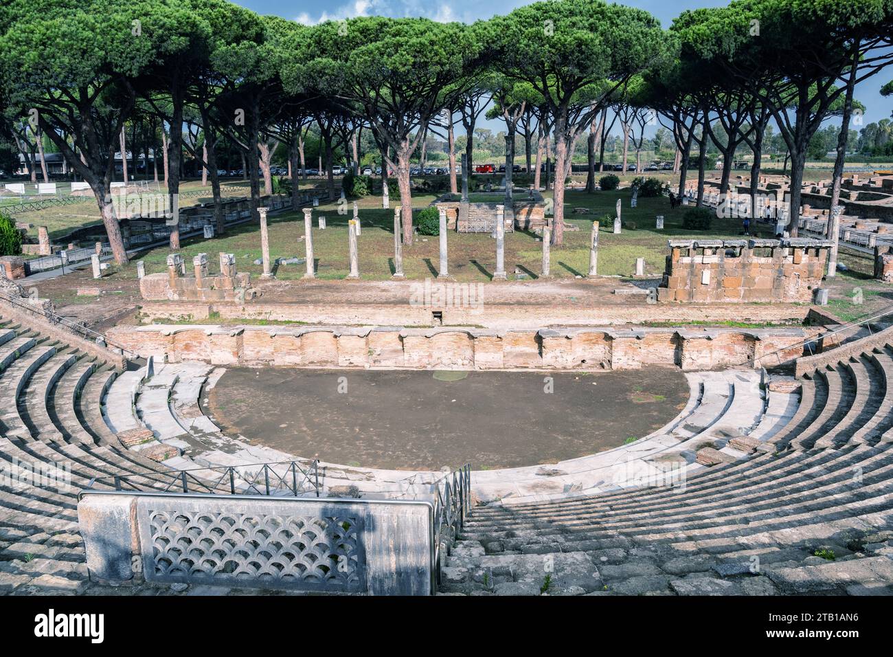 Ostia Antica - The ancient Roman Theatre or Amphitheater. Rome, Italy ...