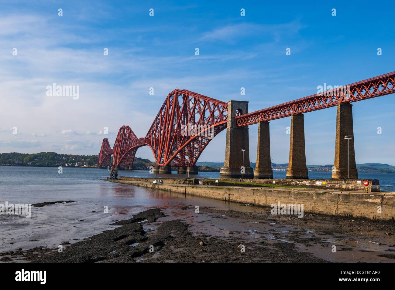 The Forth Bridge on Firth of Forth estuary from South Queensferry in ...
