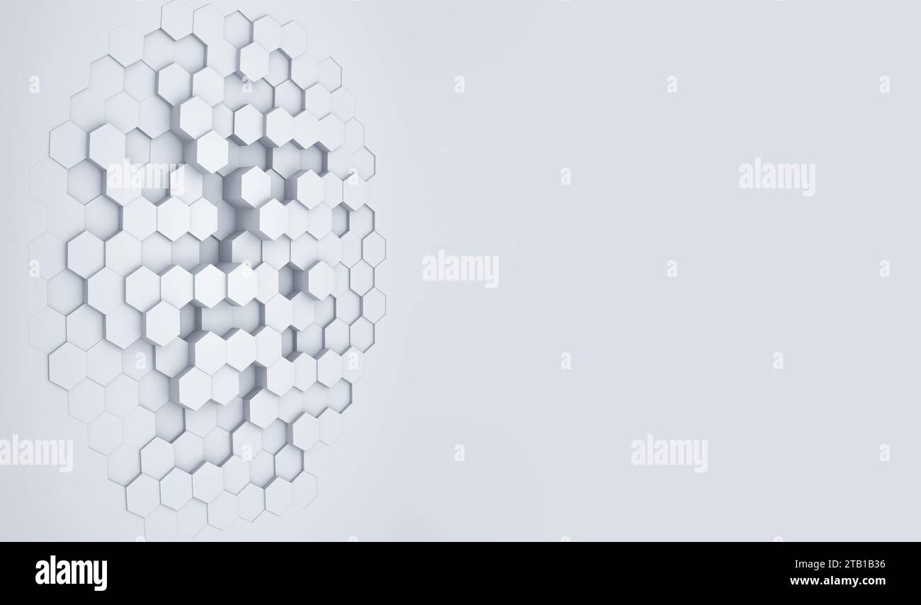 Clear pattern abstract white hexagon background with writing space ...