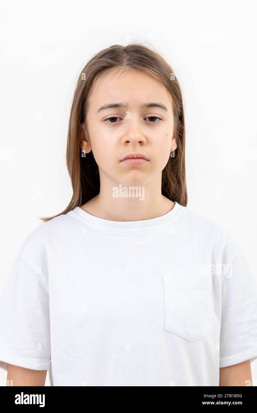 The teenage girl looks tired, the sick look of a child Stock Photo - Alamy