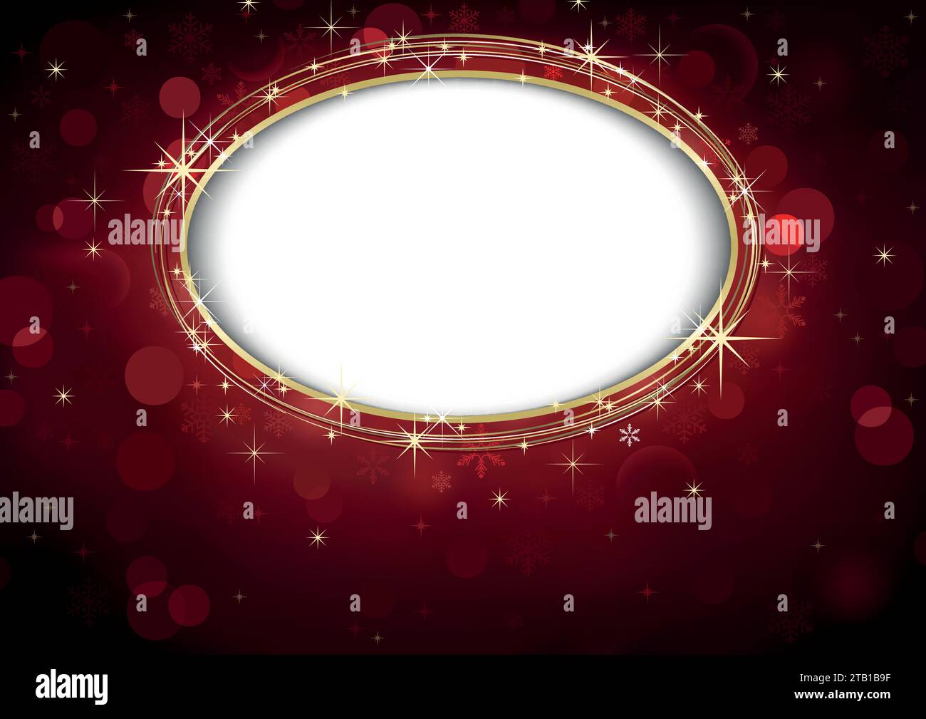Red Defocused Christmas Background with Oval Shape Stock Vector Image ...