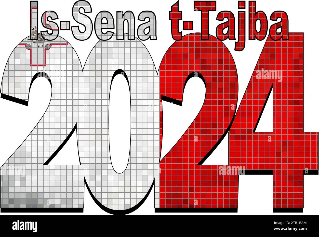 Happy New Year 2024 with Malta flag inside - Illustration, 2024 HAPPY NEW YEAR NUMERALS Stock ...