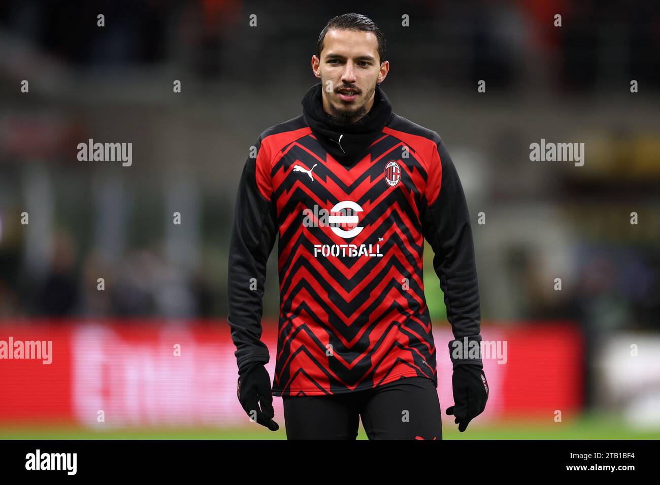 Ismael Bennacer of Ac Milan during warm up before the Serie A match ...