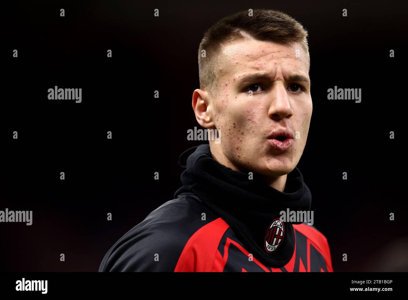 Francesco Camarda of Ac Milan during warm up before the Serie A match ...
