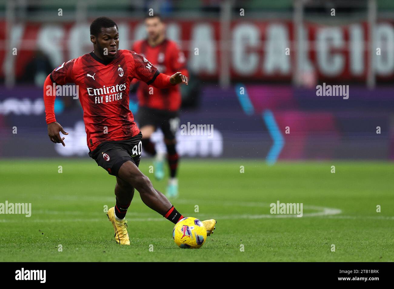 Yunus Musah of Ac Milan in action during the Serie A match beetween Ac Milan and Frosinone ...