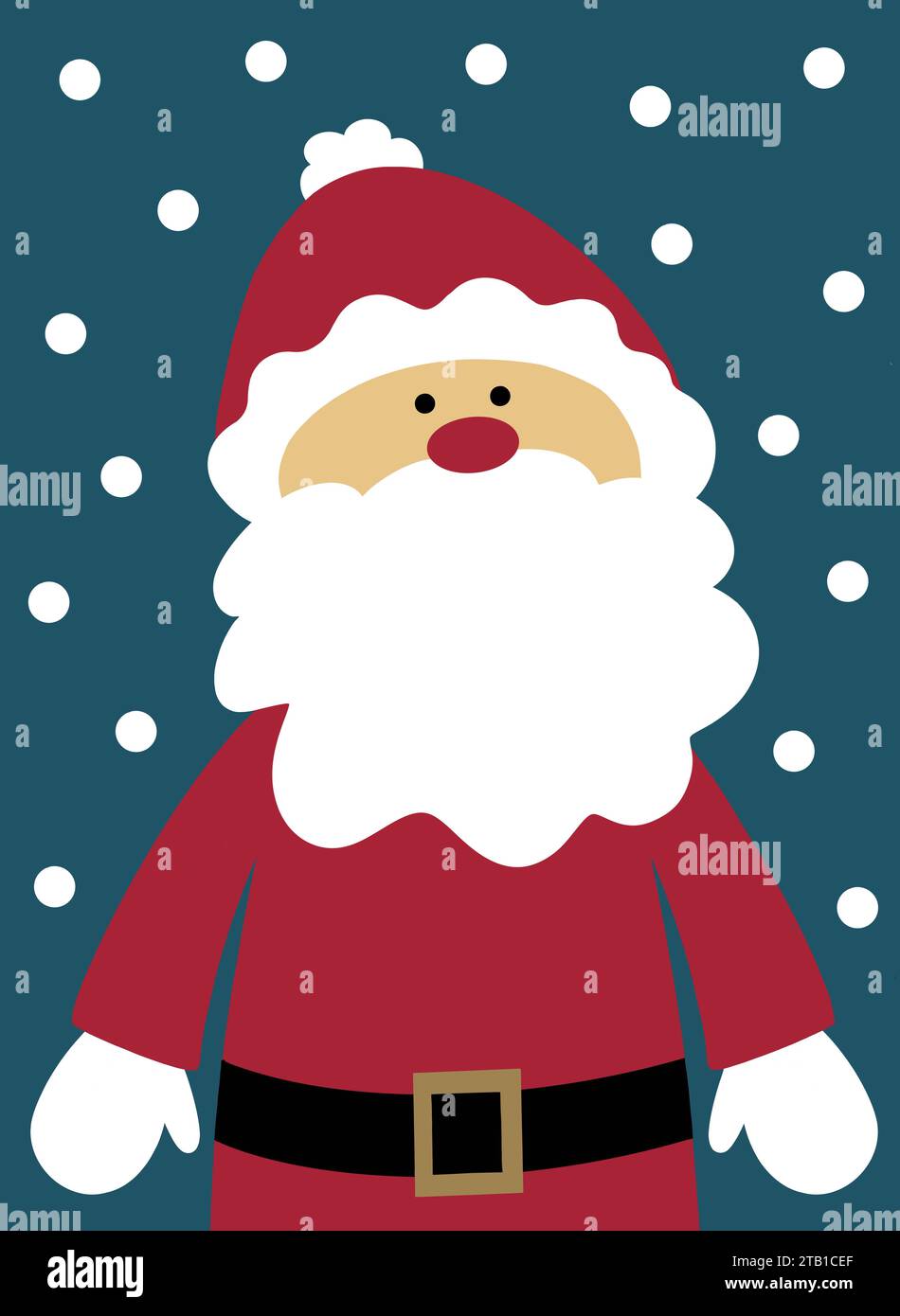 Quirky Santa Claus illustration. Fun cartoon style Santa design. Modern ...