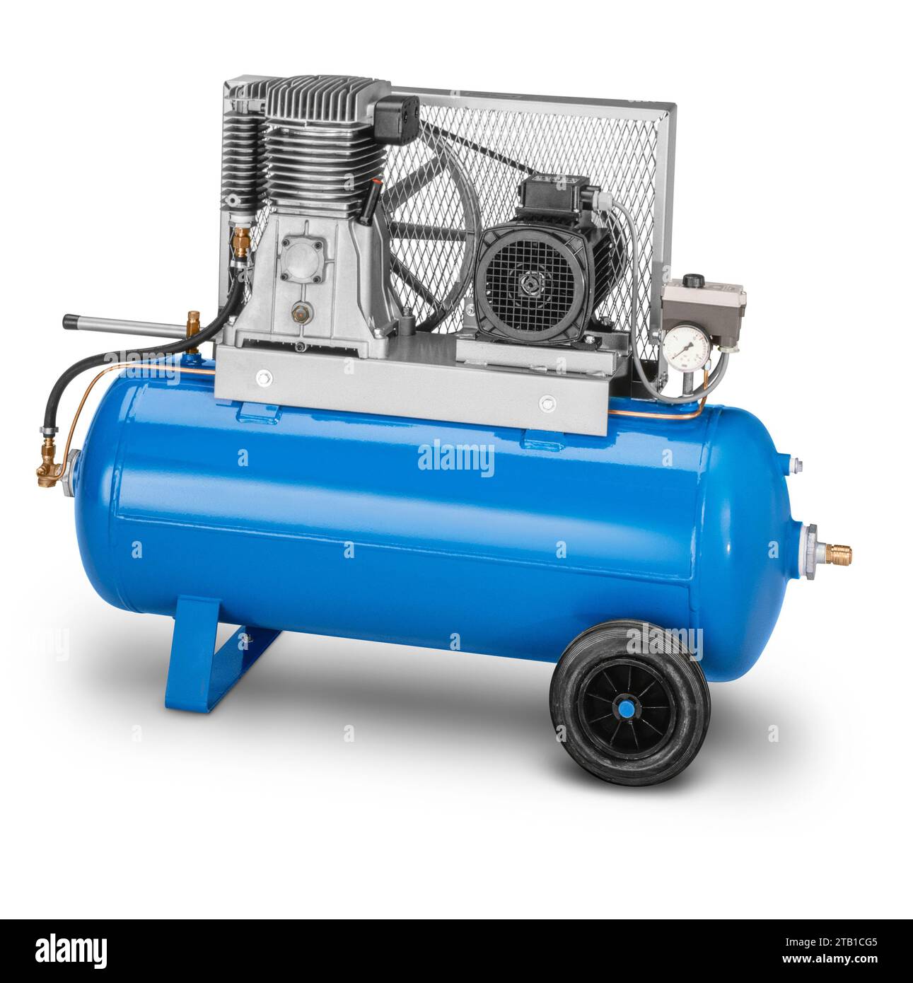 Air compressor isolated on white background with shadow Stock Photo - Alamy