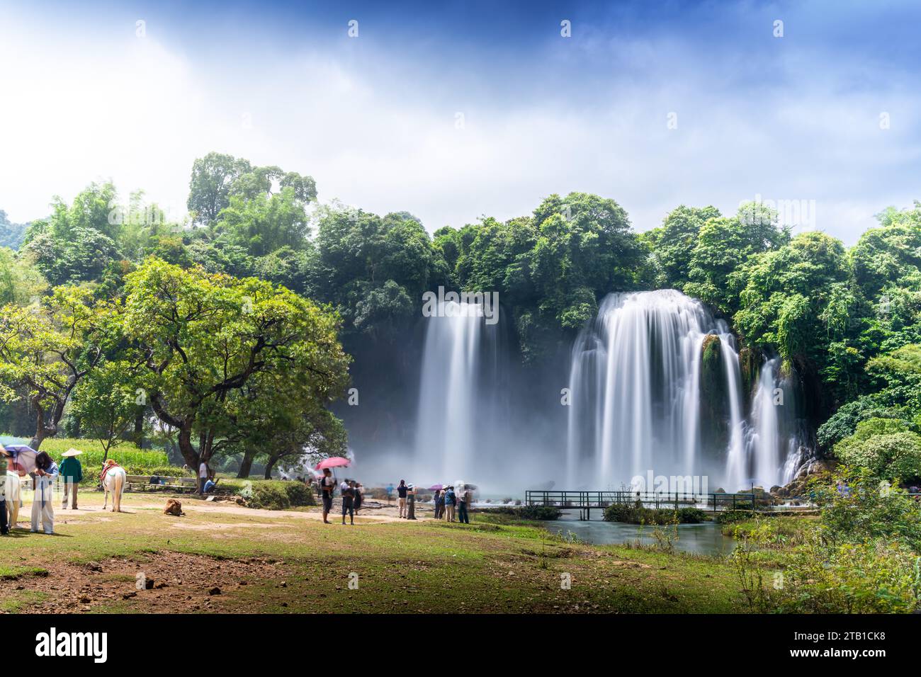 view of Detian or Ban Gioc waterfall, Cao Bang, Vietnam. Ban Gioc ...