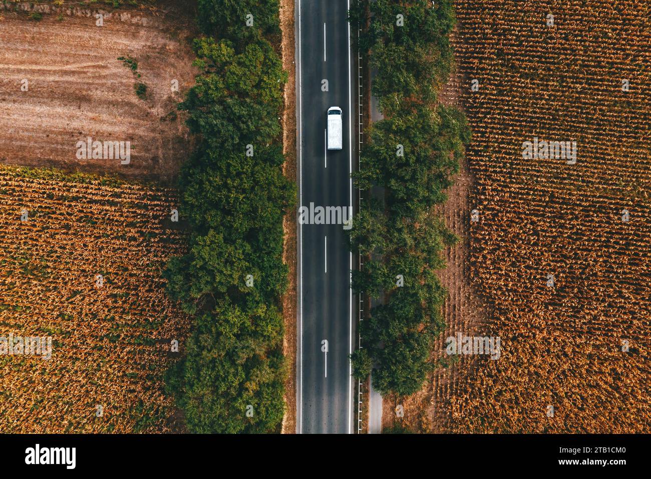 Van driving drone shot hi-res stock photography and images - Alamy