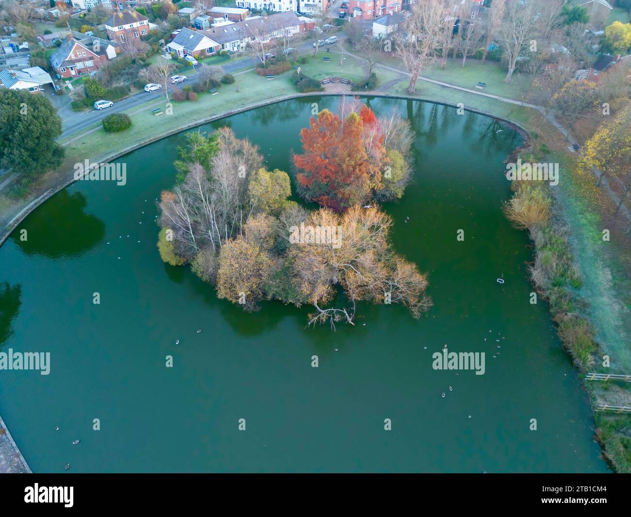 aerial view of hailsham common pond in hailsham east sussex Stock Photo ...