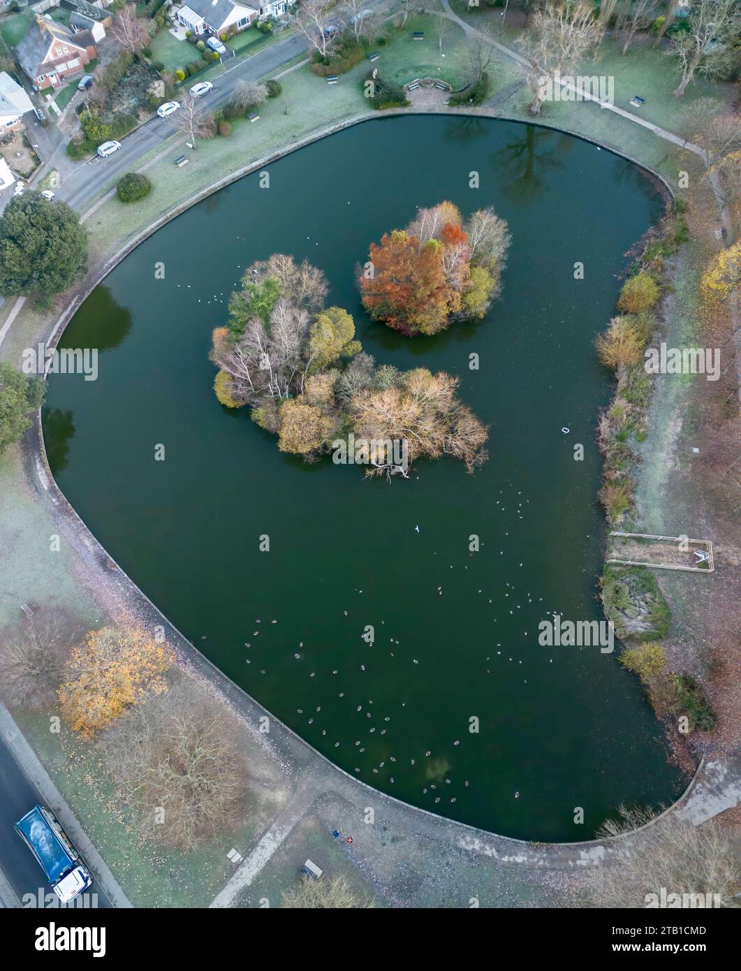 aerial view of hailsham common pond in hailsham east sussex Stock Photo ...