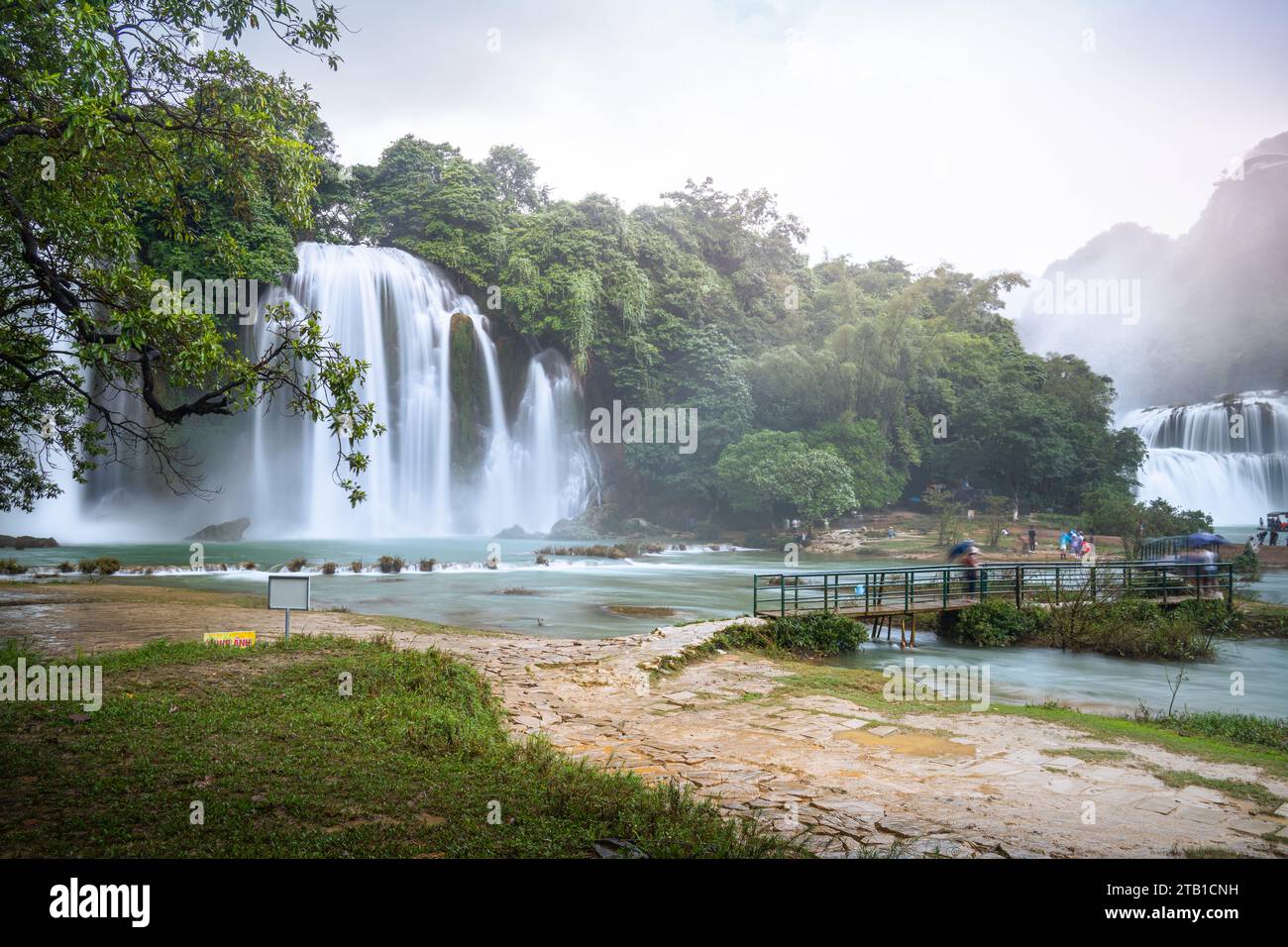 view of Detian or Ban Gioc waterfall, Cao Bang, Vietnam. Ban Gioc ...