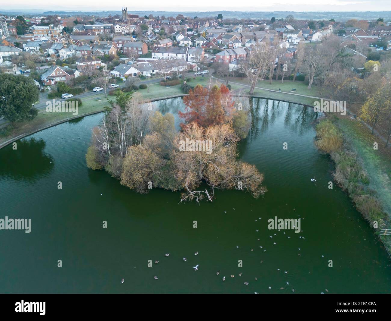 aerial view of hailsham common pond in hailsham east sussex Stock Photo ...