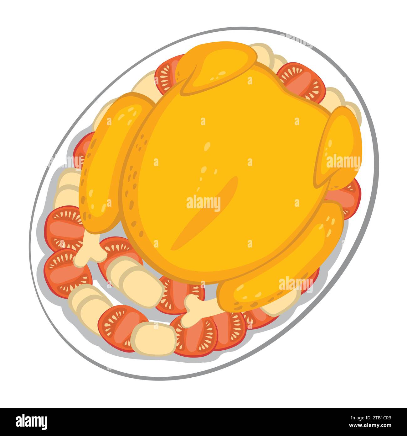 Thanksgiving Turkey Dinner Meal Up View Drawing. Festive food on the ...