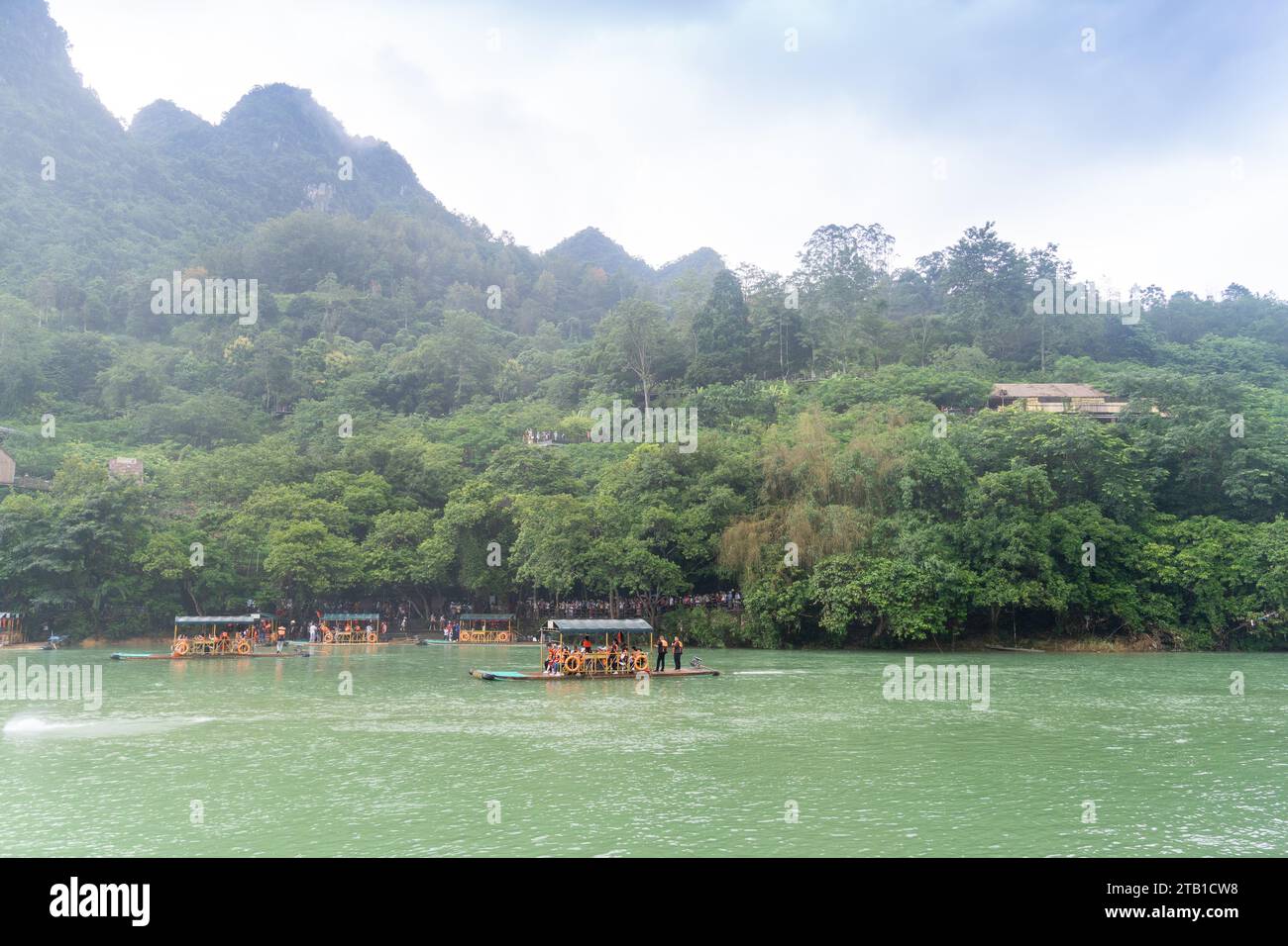 view of Detian or Ban Gioc waterfall, Cao Bang, Vietnam. Ban Gioc ...