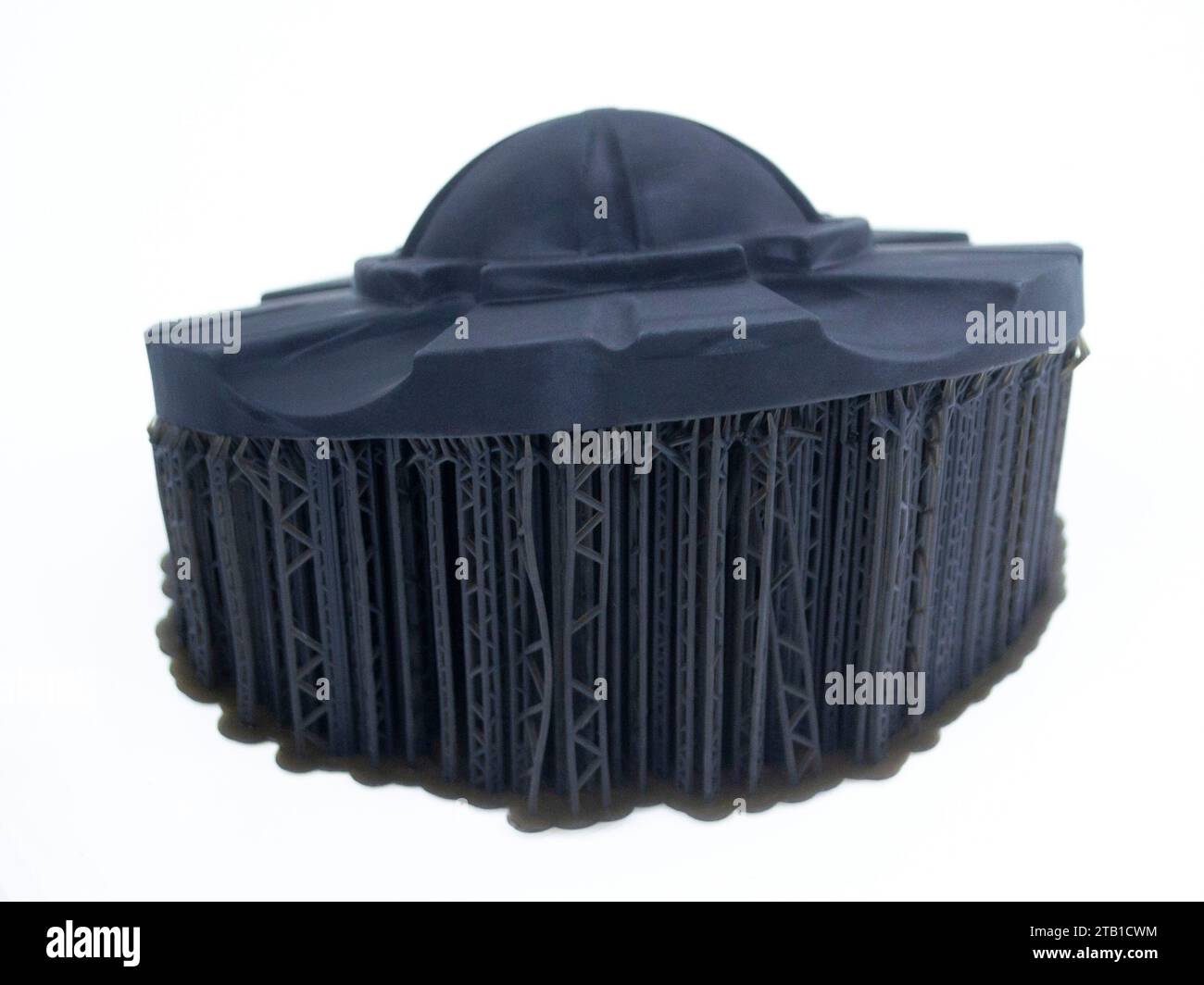 Black abstract object printed on 3D printer from photopolymer isolated ...