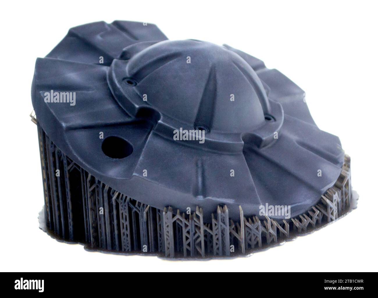 Black abstract object printed on 3D printer from photopolymer isolated ...